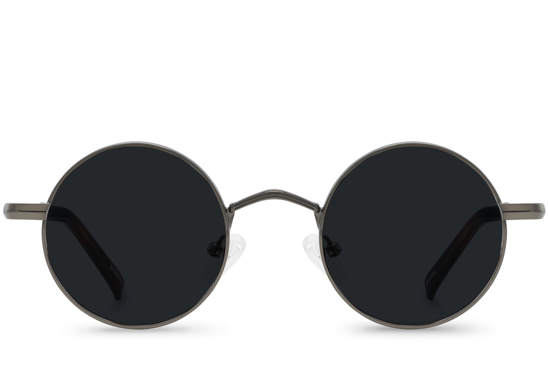 Barret Gun Grey Round Metal Glasses Polette Polette US Barret Gun Grey Round Metal Glasses Polette Polette US