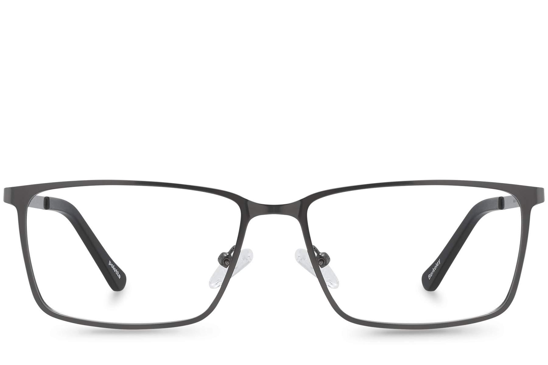 Berkeley Grey | Rectangular Grey Metal Glasses | polette - Polette France