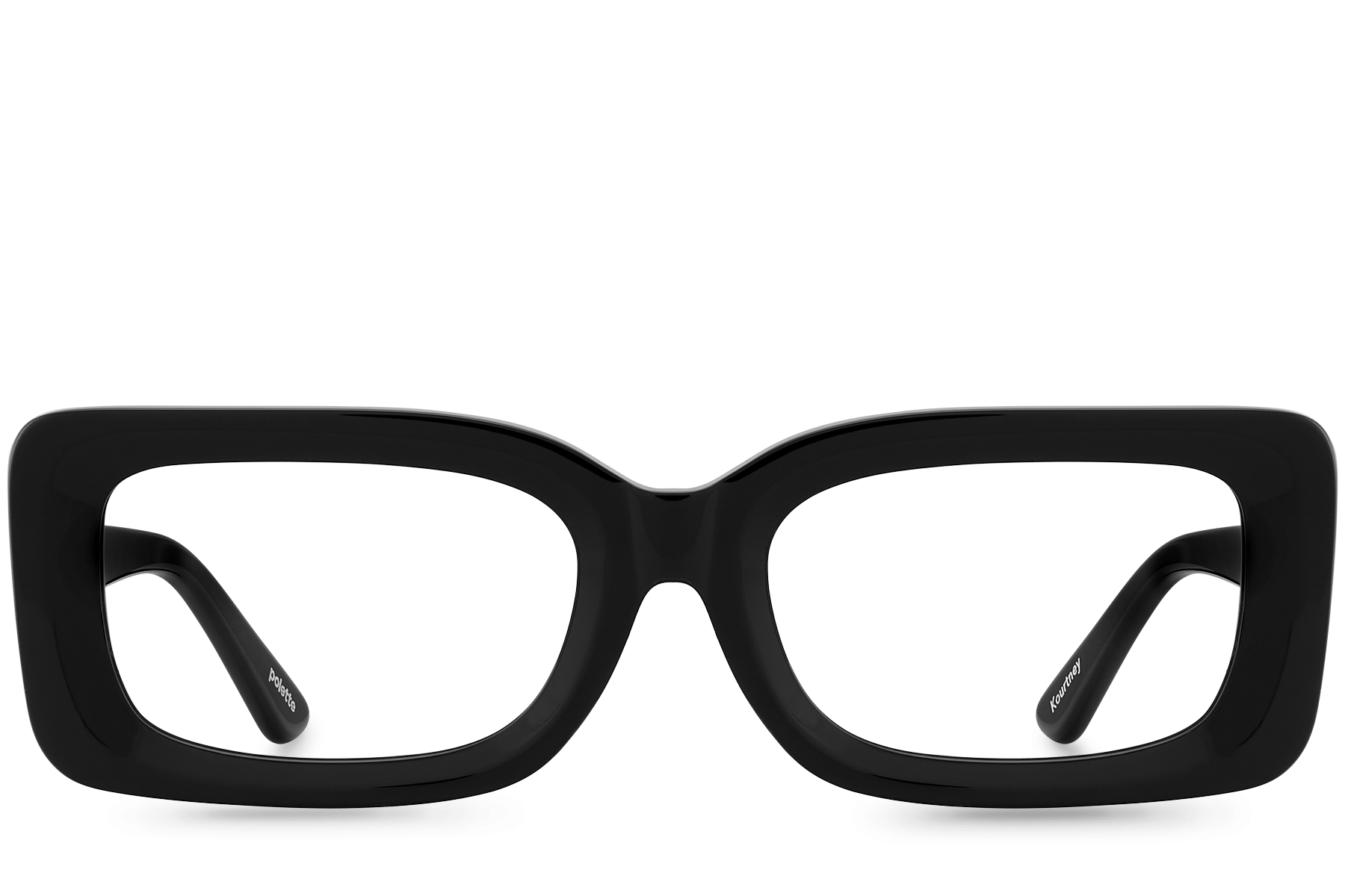 Kourtney View Black black rectangular glasses | polette - Polette US