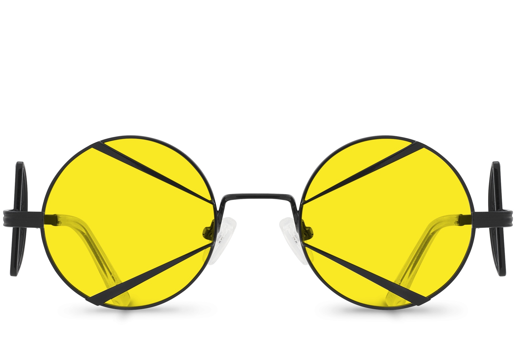 Leonardo | Round Black Metal Sunglasses | polette - Polette Europe