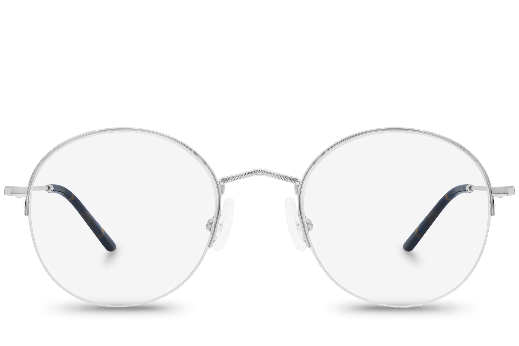 nº024 Silver silver semi-rimless glasses | polette - Polette US