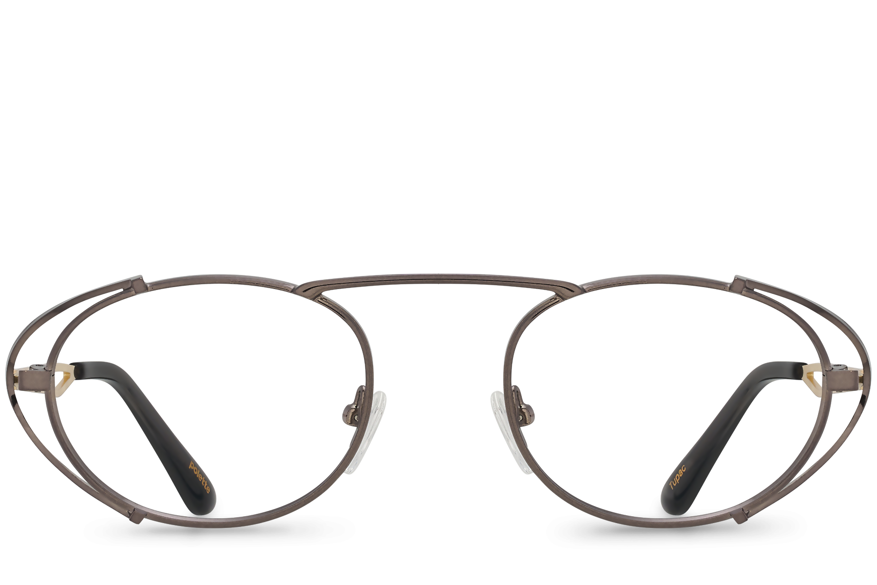 Tupac View Grey Grey Oval Metal glasses | polette - Polette US