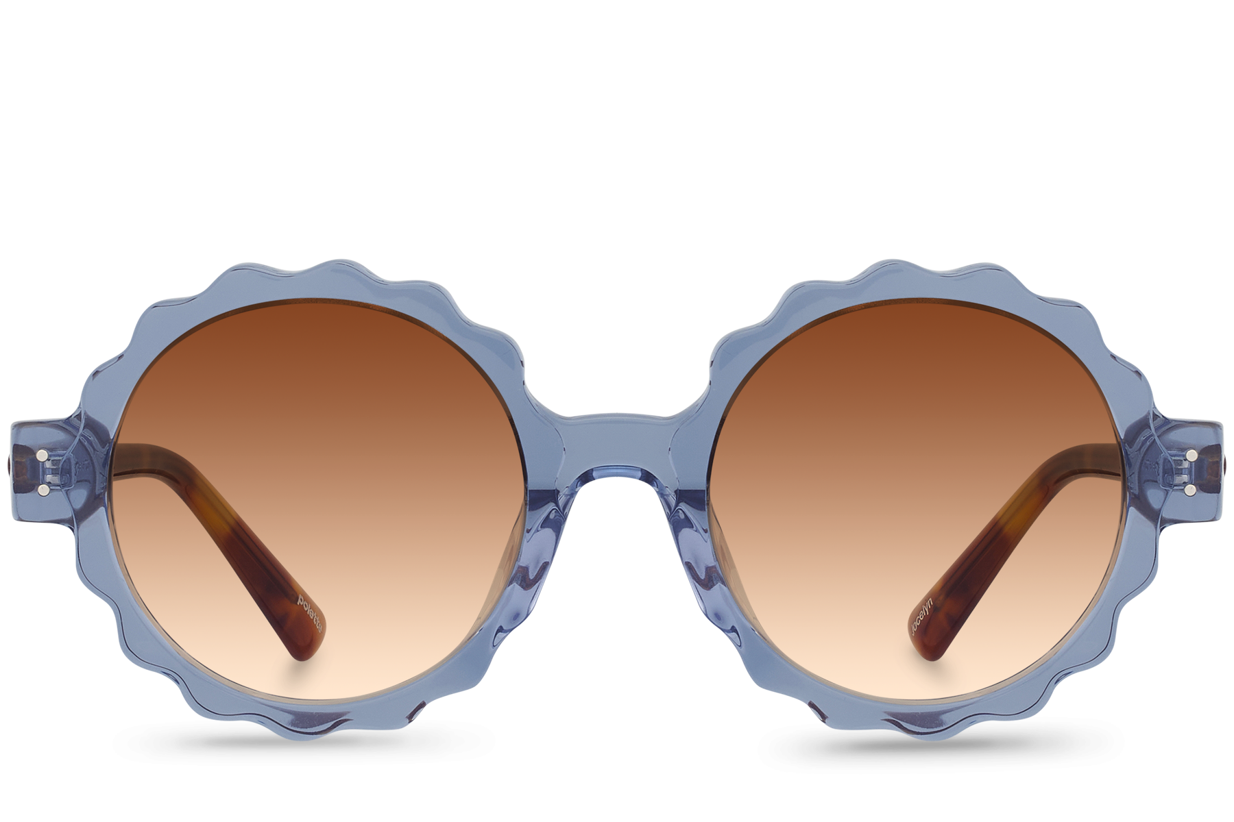 Jocelyn Blue Blue round eco acetate glasses | polette - Polette Europe